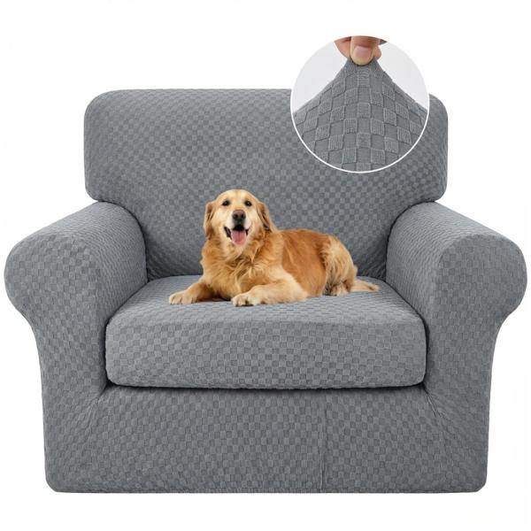 商品名:  YEMYHOM Latest Checkered 2 Pieces Chair Covers for Living Room High Stretch Thickened Chair Slipcovers with Arms A...