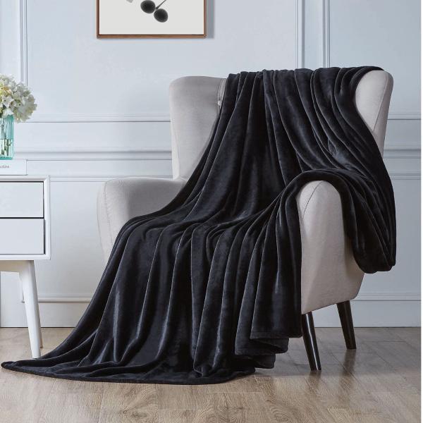 商品名:  Walensee Fleece Blanket Plush Throw Fuzzy Lightweight (Twin Size 60x80 Black) Super Soft Microfiber Flannel Blanke...