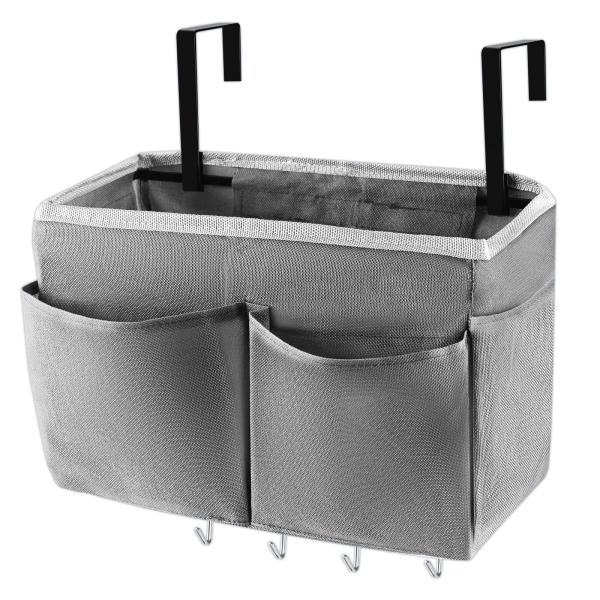 商品名: Frjjthchy Beside ストレージオーガナイザー 5つのポケット フック4個付き ヘッドボード/二段ベッド用 グレー Frjjthchy Bedside Storage Organizer 5 Pockets with ...