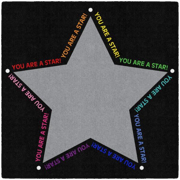商品名:  Flagship Carpets You are a Star Kid's Seating Square Rug for Home or School Area Rug for Social Distance Learning,...