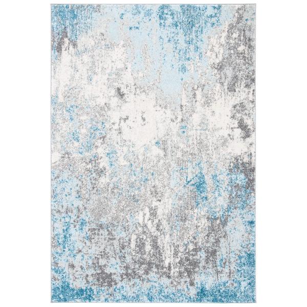 商品名:  SAFAVIEH Tulum Collection Accent Rug - 2' x 5', Grey &amp; Blue, Modern Abstract Design, Non-Shedding &amp; Easy t...