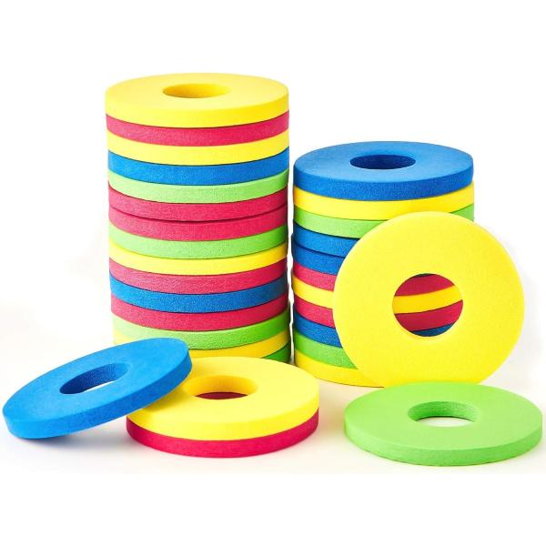 商品名:  120 Pieces Foam Disc Shooter Flying Foam Disc Toy for Remote Control Robot Toy, Red, Blue, Yellow, Greenブランド: Sumi...