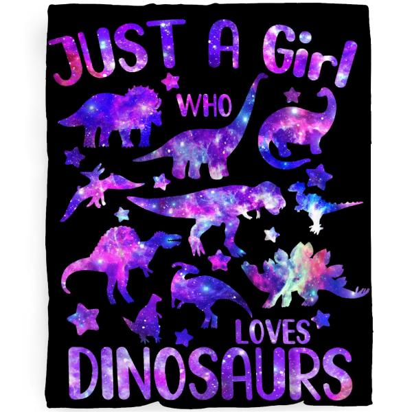 商品名:  Just A Girl Who Loves Dinosaurs Purple Blanket Gifts for Boys Girls, Jurassic Dino Decor Plush Soft Lightweight Fl...