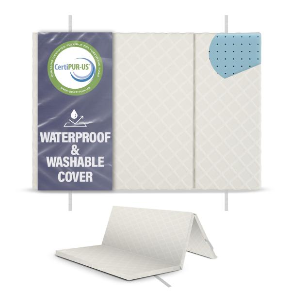 商品名: Sleepah Pack and Play Mattress Tri-Fold Double Sided Pad (Firm for Babies) &amp; Soft Memory Foam (for Toddlers) Pl...