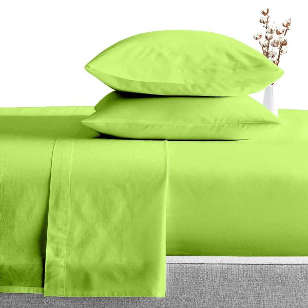商品名:  600 Thread Count 4pc Sheet Set 100% Egyptian Cotton Cot Bed (30" x 75") Parrot Green Solid Fit Up to 9-11 inch Dee...