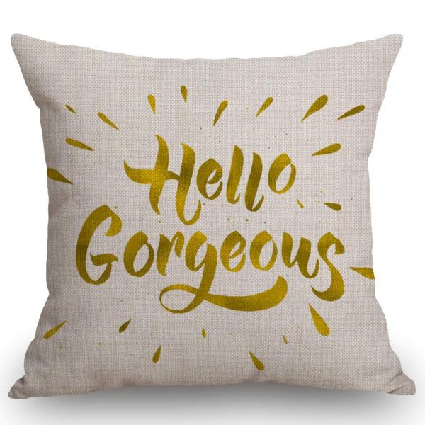 商品名: SSOIU インスピレーショナルな引用句 クッションカバー ハローゴージャス ファームハウス装飾 ファミリーデコレーション サイン コットンリネン ホームデコレーション スローピローケース クッションカバー ソファ カウチ 18 ...