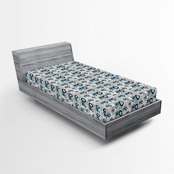 商品名:  Ambesonne Farm Fitted Sheet, Tractor Trucks Industrial Machines Harvester Agriculture Wheels Village, Bed Cover wi...