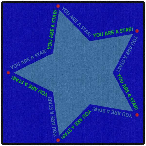 商品名:  Flagship Carpets You are a Star Kid's Floor Seating Square Rug for Home or School Area Rug for Social Distance Lea...