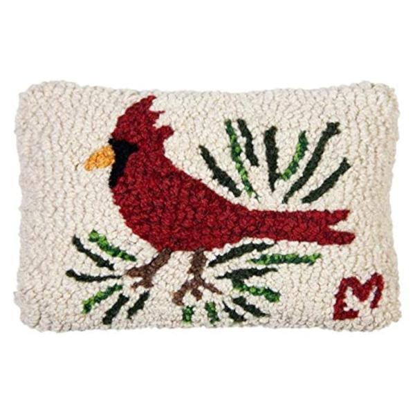 商品名: (チャンドラー) Chandler 4コーナー アーティストデザイン レッド カーディナル ハンドフック ウール 装飾 プチ スローピロー (8インチ x 12インチ) 野生動物 クッション カウチ&amp;ベッド用 お手入れ簡単...