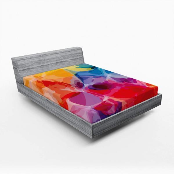 商品名:  Ambesonne Floral Fitted Sheet, Vibrant Colors Abstract Creative Watercolor Style Flower Pattern Design, Bed Cover ...