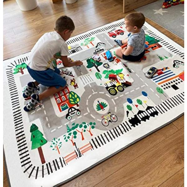 商品名: nexace Kinderteppich Kinderzimmer, Stadtleben,ideal zum Spielen mit Autos, f〓r Schlafzimmer, Spielzimmer, Teppich, ...