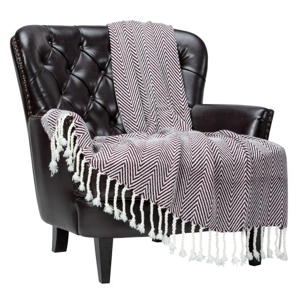商品名:  Chanasya Premium Chevron Super Soft Acrylic Throw Blanket with Tassels Cozy Lightweight Fluffy Woven Blanket for B...