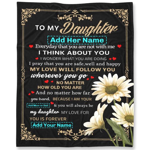 商品名:  Custom to My Daughter Blanket from Mom Dad Personalized Gift for Girl Super Soft Comfy Summer Throw Blankets Flann...