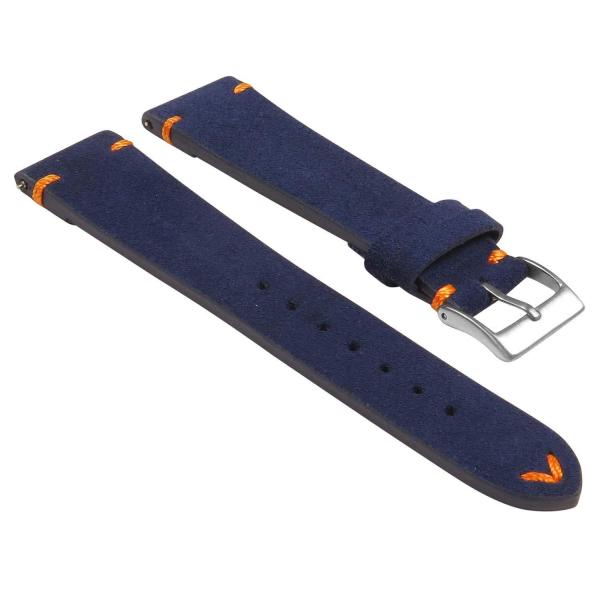 商品名: StrapsCo Hand-Stitched Suede Leather Quick Release Watch Band Strap - Blue &amp; Orange - 24mm - Long Length Straps...