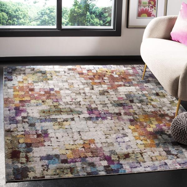 商品名: SAFAVIEH Aria Collection 3フィート x 5フィート クリーム/錆 ARA168A モダン ボーホー 抽象的 抜けない リビングルーム ベッドルーム アクセントラグ SAFAVIEH Aria Collec...
