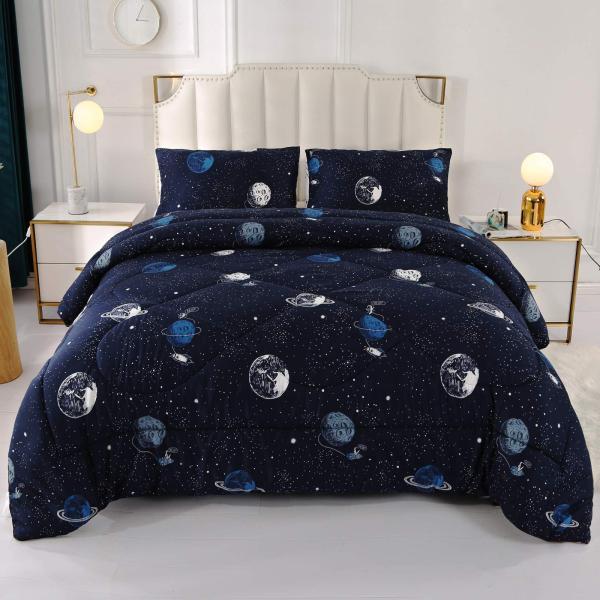 商品名:  ENJOHOS Space Twin Comforter Bedding Set for College Boys, 3 Pieces Lightweight Soft Microfiber Universe Galaxy Be...