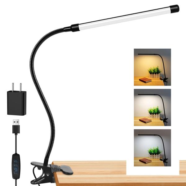 商品名:  Akynite LED Clip on Light 8W Reading Lights for Books in Bed, Adjustable 3 Modes 10 Brightness Dimmable Clamp Lamp...