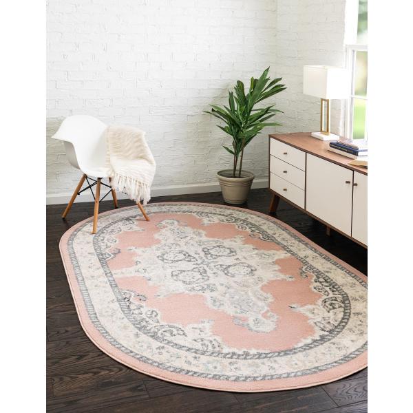 商品名: Unique Loom Parker Collection Colorful Medallion Pink/Beige Oval Rug (4' 0 x 6' 0) Unique Loom Parker Collection Ar...