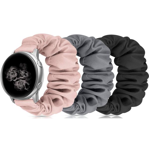 商品名: 20mm 22mm シュシュウォッチバンド 伸縮換用バンド Samsung Galaxy Watch 4 5 Pro 6 7 Classic Galaxy Active 1 2 40mm 44mm用 女性用 BGP-M 20mm ...