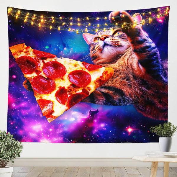 商品名:  Erosebridal Kids Cat Wall Hangings, Starry Sky Animal Tapestry, Pizza Fummy Pet Wall Art for Girls Boys Children, ...