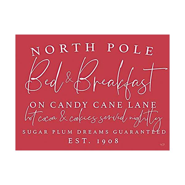 商品名:  ArtExpert North Pole Bed &amp; Breakfast by Lux + Me Designs - 32 x 24 Premium Gallery Stretched Canvas Ready to H...