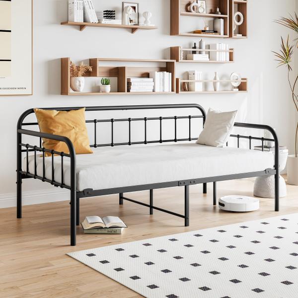 商品名:  Crocofair Metal Daybed Frame Heavy Duty Slats Sofa Bed Platform Mattress Foundation Twin Daybed No Box Spring Need...