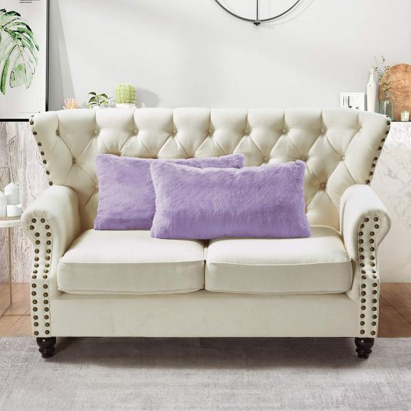 商品名:  Home Soft Things Heavy Faux Fur Pillow Covers, 2-Pack, 14"x26", Lavender Fog, Soft Luxurious Decorative Pillow Sha...