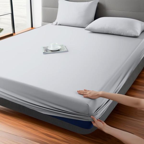 商品名:  Fitted Sheet 1 Pack Twin Size Only Viscose Derived from Bamboo,400 Thread Count,8-16" Deep Pocket,Bottom Sheet Col...