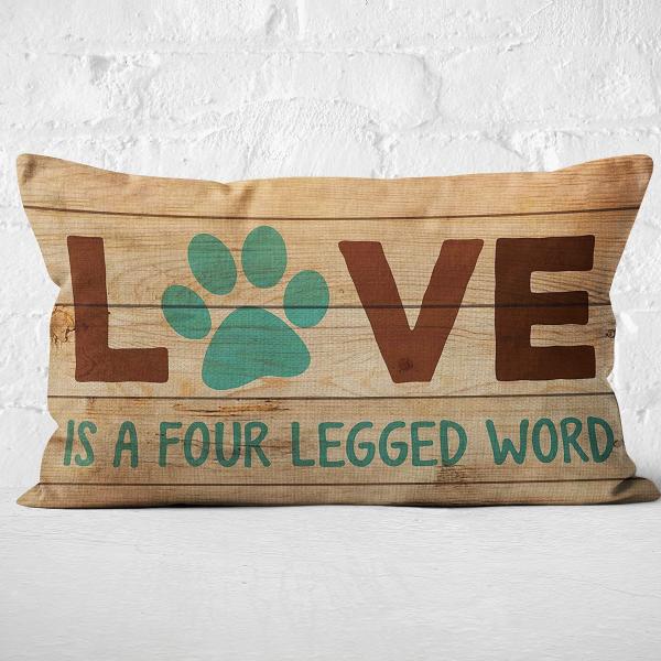 商品名: Love is a Four Legged Word スローピローケース、12 x 20インチ、犬のテーマの寝室 面白い犬のお母さんへのギフト 犬好きのギフト 犬のベッド装飾 子犬のコーナー装飾 犬のアートリネンクッションカバー ...