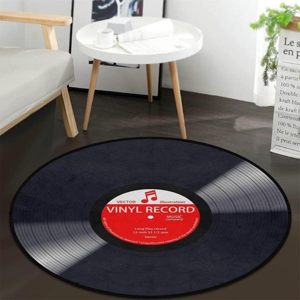 商品名: keepcute Alfombra Redonda Negra para rec〓mara, Sala de Estar, Estudio y Juego, Antideslizante, para decoraci〓n del ...