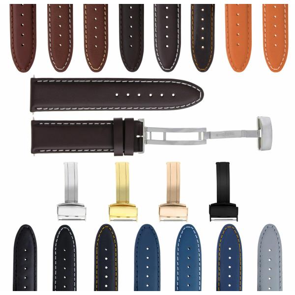 商品名:  Ewatchparts 18-24mm Genuine Leather Watch Band Strap Smooth With Deployment Clasp Compatible With Tudorブランド: Ewatc...