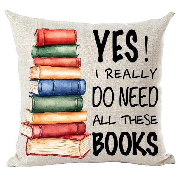 商品名: Ramirar ブラック 引用 Yes I Really Do Need All These Books 学校 図書館 読書室 装飾 スロー 枕カバー ケース ホーム リビングルーム ベッド ソファ 車 コットン リネン 正方形 ...