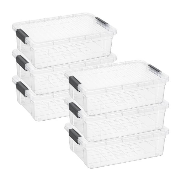商品名:  Superio 6 Pack Clear Plastic Storage Container with Lid Home - 13.7 Qt, Office Organizer Storage Bin, Stackable, F...