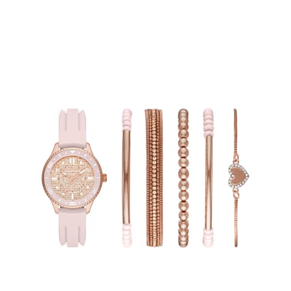 商品名: [Skechers] 腕時計 SR9061 レディース ピンク Skechers Women's Quartz Three-Hand Watch &amp; Stackable Bracelet Gift Set, Color: ...