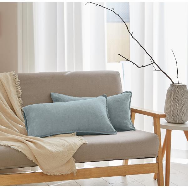 商品名:  Simple&amp;Opulence 100% Linen Lumbar Pillow Cover 12 x 20 Inches Set of 2 Rectangular Decorative Throw Cushion Co...