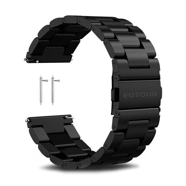 商品名:  EUTOUR Stainless Steel Watch Bands Replacement Watch Straps for Men and Women Black Silver 20MMブランド: EUTOUR高さ: 0.5...