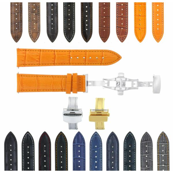商品名:  Ewatchparts 17-18-19-20-21-22-23-24mm Leather Watch Band Strap With Deployment Clasp Compatible With Any Brandブランド...