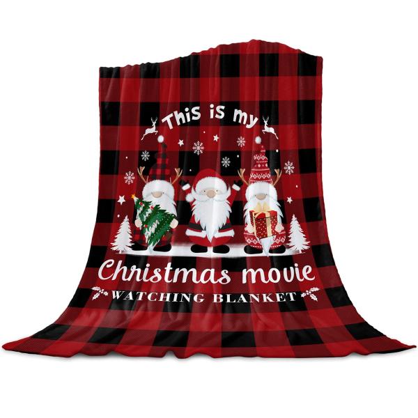 商品名:  Singingin Christmas Gnome Blanket Soft Flannel Fleece This is My Christmas Movie Watching Blanket Xmas Tree Red Bl...