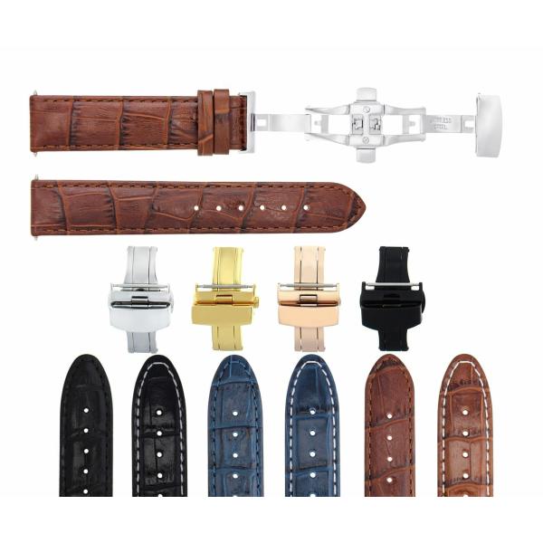 商品名:  Ewatchparts 18-19-20-22-24mm Leather Watch Band Strap With Deployment Clasp Compatible With Bulova Watchブランド: Ewat...