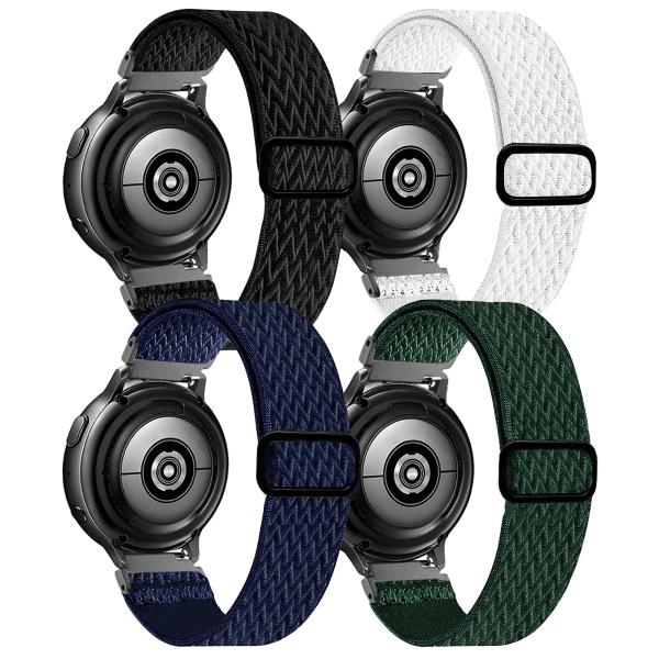 商品名:  4 Pack 20mm Stretchy Nylon Bands Compatible with Samsung Galaxy Watch 3 41mm/Galaxy Watch 42mm/Active 40mm/Active ...