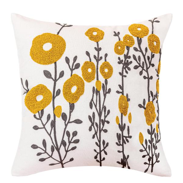 商品名: vctops ボーホー フローラル 房状 装飾スロー枕カバー ボタニカル刺繍コットン クッションカバー カウチ ソファベッド用 (フラワー C、45.7 cmx45.7 cm) vctops Boho Floral Tufted ...