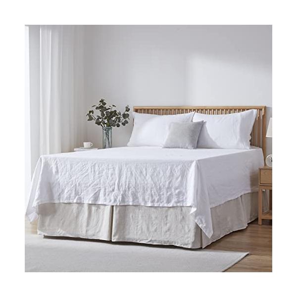 商品名: Simple&amp;Opulence プレミアムリネン100%ベッドスカート ベーシックスタイル 18インチ テーラードドロップ 防塵 簡単フィット 通気性 (18インチ ベーシックリネン、キング) Simple&amp;Opu...