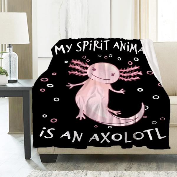 商品名: My Spirit Animal is Axolotlブランケットスロー メキシカンサラマンダーフランネルフリースブランケット Axolotl恋人へのギフトに最適 軽量ソフトアニマルブランケット ソファベッド/カウチ/旅行に最適 ...