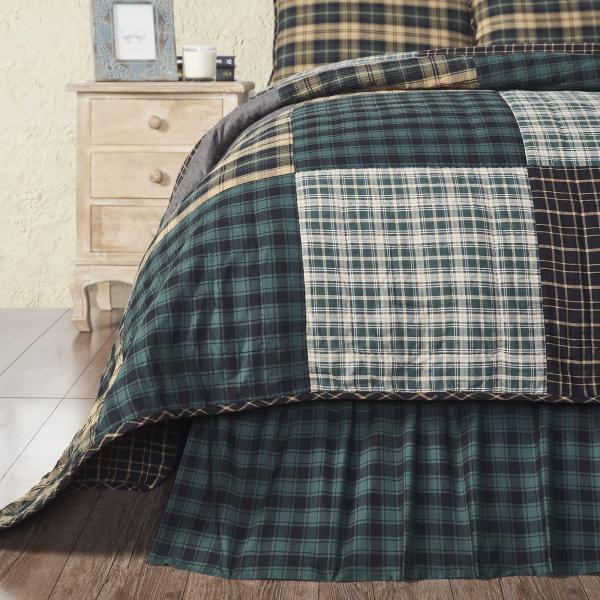 商品名: VHC Brandsパイングローブチェッククイーンベッドスカート、グリーン、60x80x16 VHC Brands Pine Grove Plaid Queen Bed Skirt, Green, 60x80x16ブランド: VH...