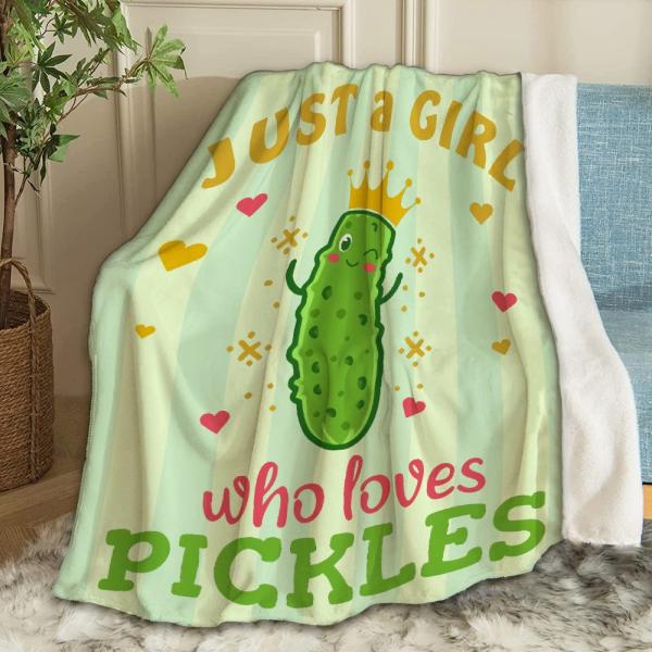 商品名: ARTBLANKET Just A Girl Who Loves ピクルススローブランケット ファンネル フリース マイクロファイバー プラッシュ ベッドブランケット スーパーソフト オールシーズンベッドカウチソファ用 60x50...