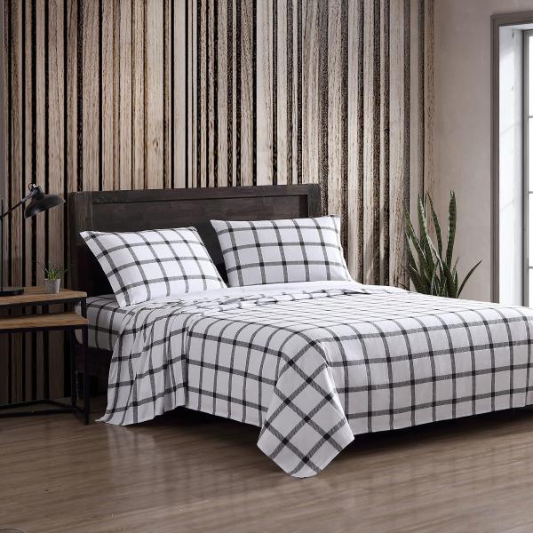 商品名: Eddie Bauer - Full Sheets, Cotton Flannel Bedding Set, Brushed for Extra Softness, Cozy Home Decor (Bunkhouse Plaid...