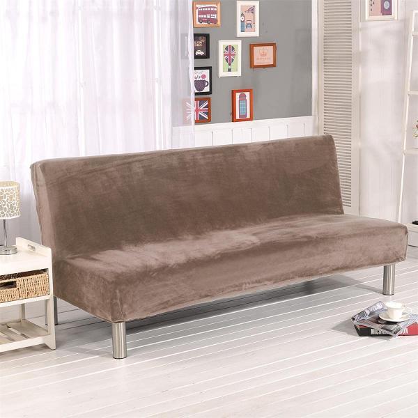 商品名: Funda de fut〓n gruesa de felpa el〓stica sin brazos, funda de sof〓 suave para sof〓 cama (camello) Thick Plush Futon ...