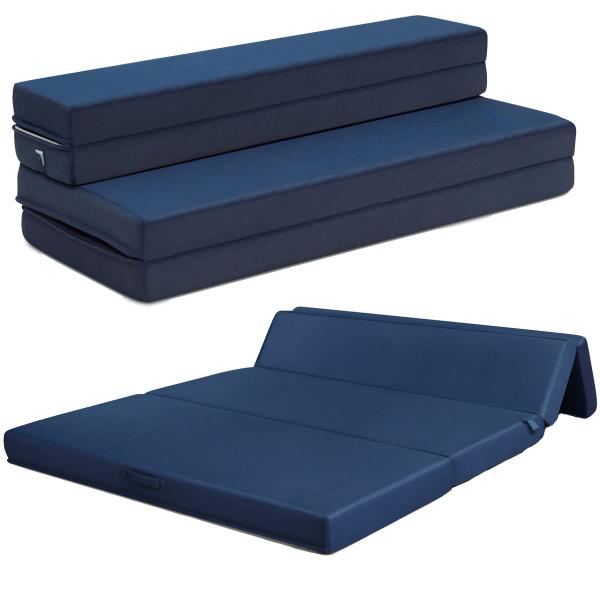 商品名:  KOMFOTT 4- Inch Tri Folding Mattress Queen Size, Foam Mattress with Removable &amp; Washable Cover, Foldable Guest...
