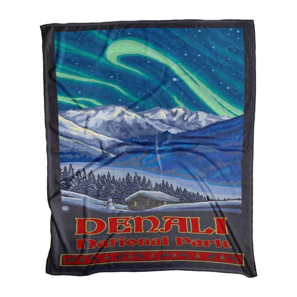 商品名:  Denali National Park Alaska Northern Lights Ultra Fleece Bed Sofa Travel Cozy Blanket from Travel Artwork by Artis...