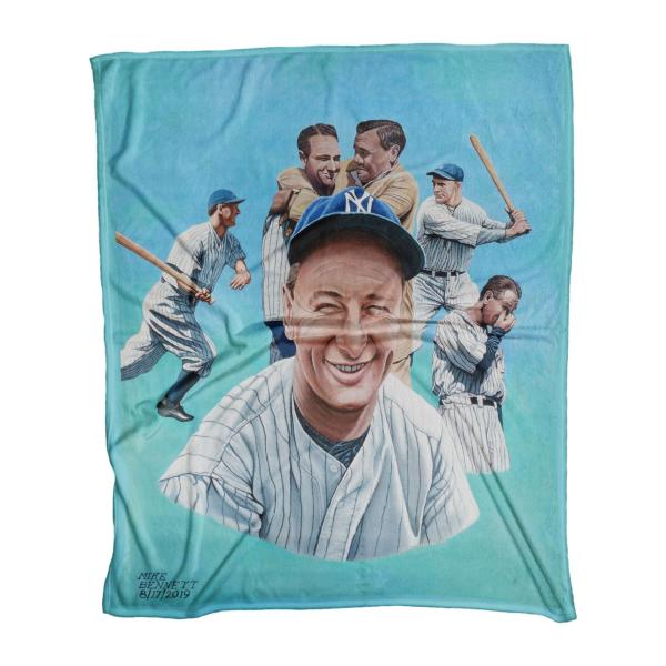 商品名:  Lou Gehrig - The Iron Horse Ultra Fleece Bed Sofa Travel Cozy Blanket from Drawing and Painting by Artist Mike Ben...